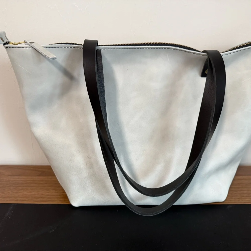 Portland Leather | Bags | Portland Leather New Groupie Grey Tote With ...